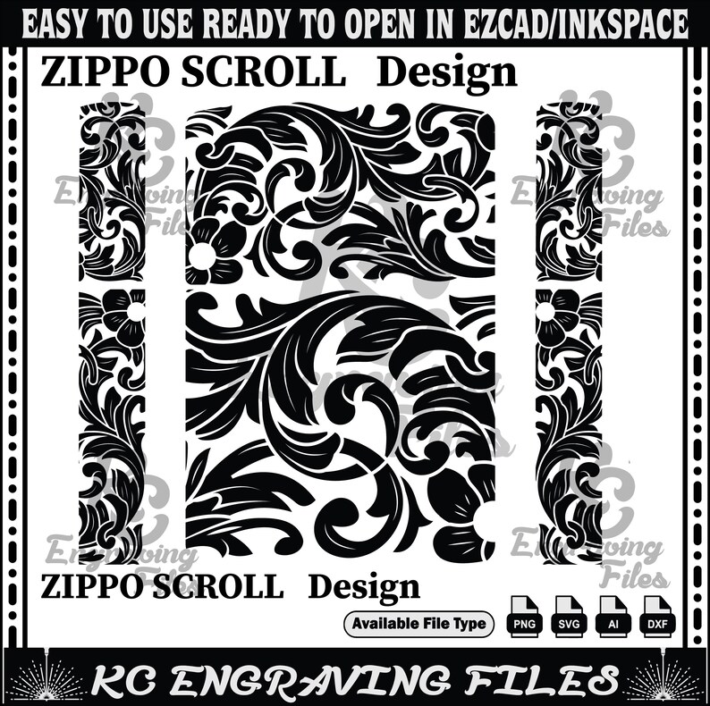 ZIPPO SCROLL DESIGN Svg - Etsy