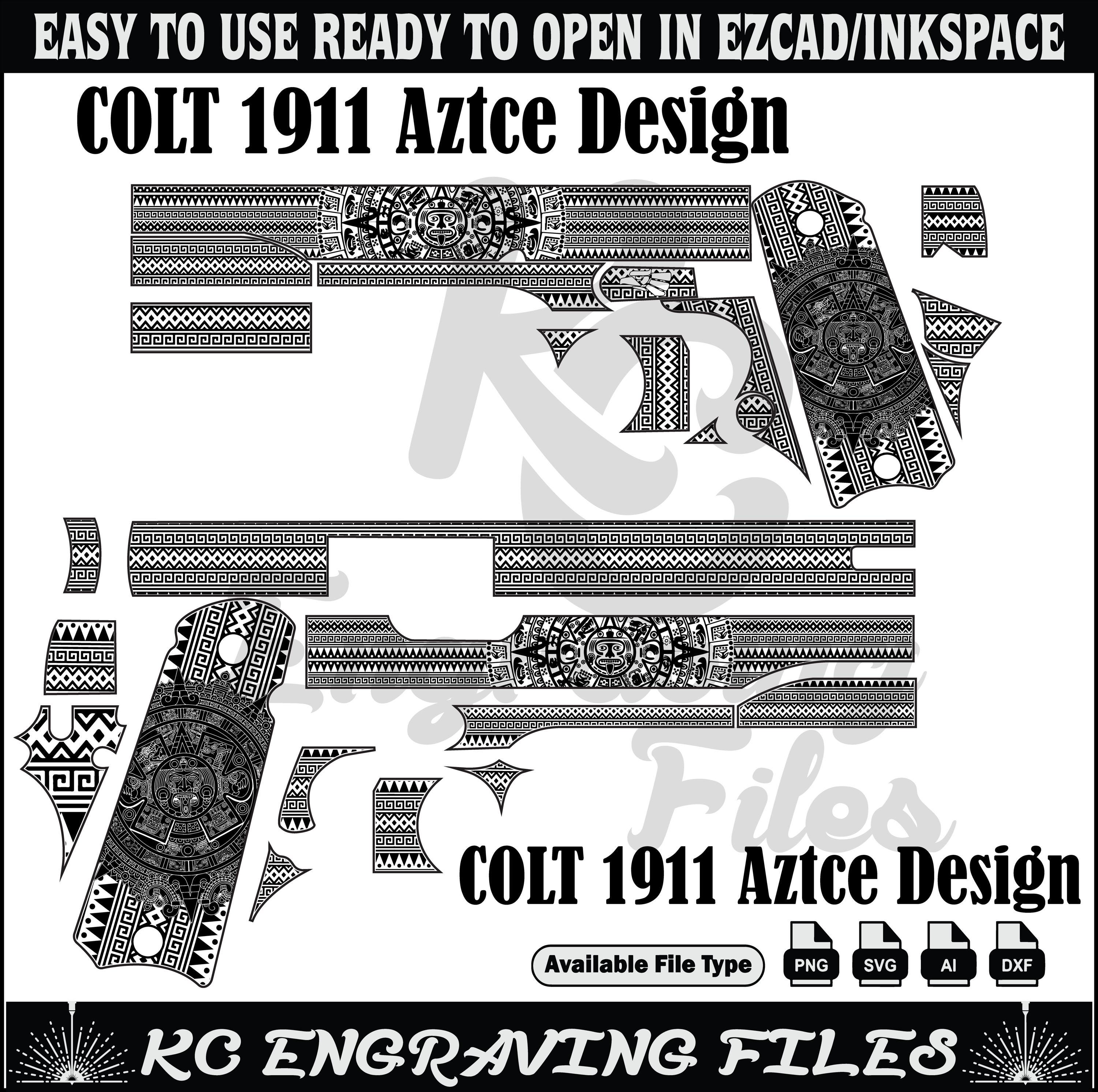 COLT.1911 AZTEC DESIGN Svg Lasercut,laserengraving,fiberlaser ...