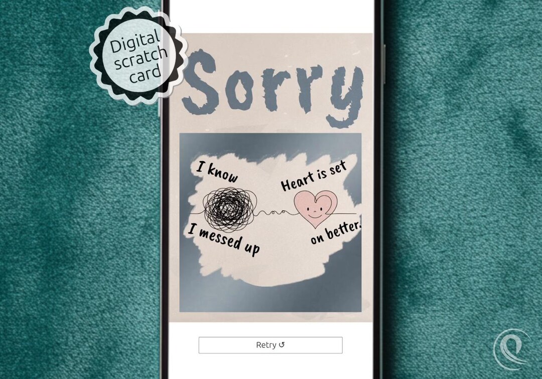 Messed up Sorry Card Digital Apology Gift Tag Scratch Off - Etsy