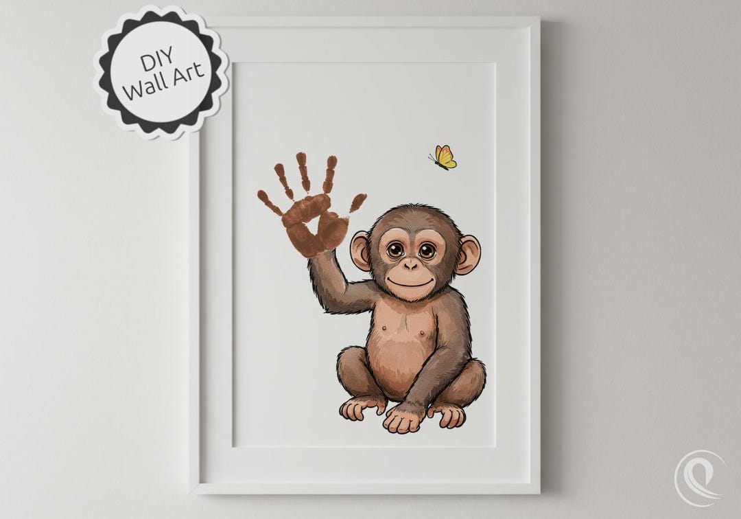Monkey Handprint Art, Personalized Baby Keepsake (digital Download) - Etsy