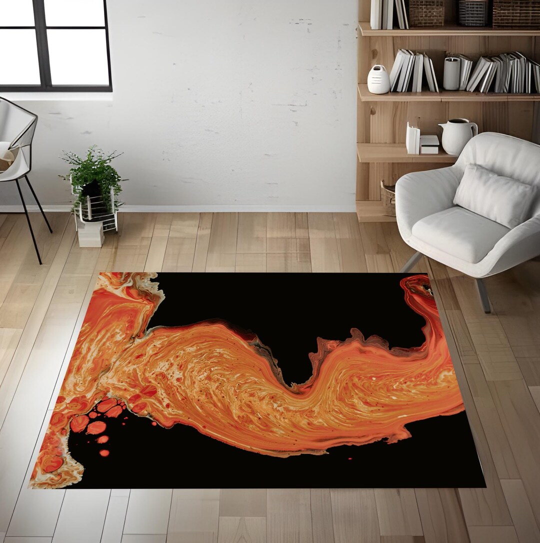 Fire Dance Patterned Rug, Volcano's Dream Patterned Rug, Rug Decor ...