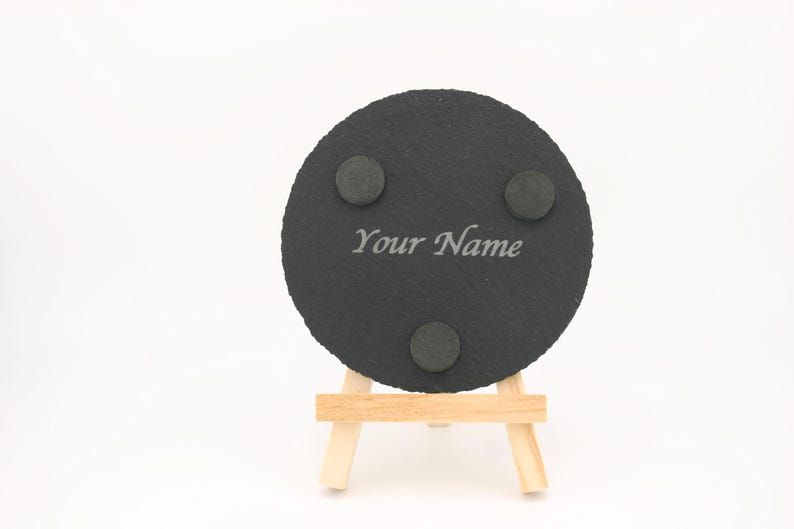 Customized Laser Engraved Circle Slate Coaster - Etsy