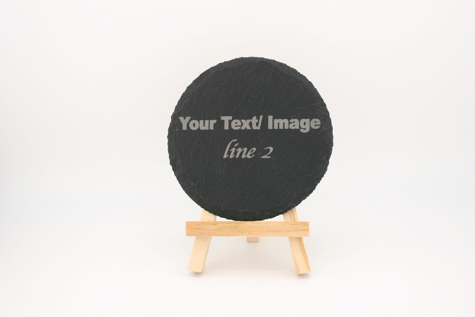 Customized Laser Engraved Circle Slate Coaster - Etsy