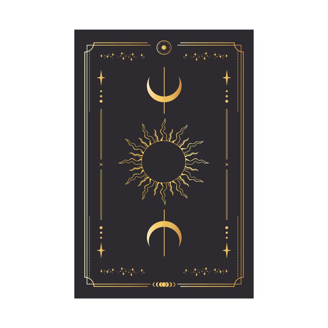 Celestial Matte Vertical Poster, Moon Phases Decor, Sun and Moon Wall ...