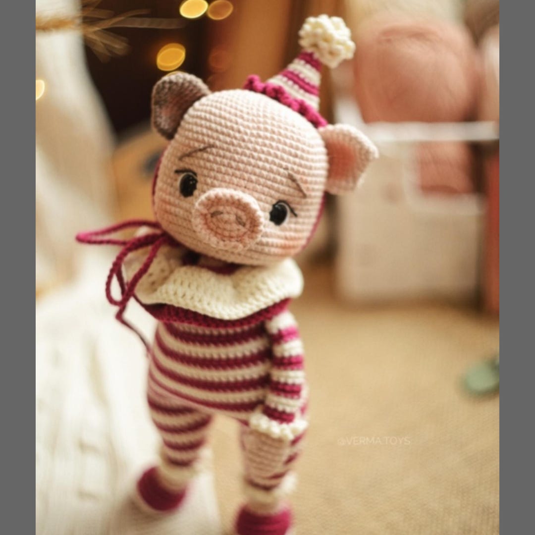 Create Ivy the Pig Amigurumi Pattern –cute Crochet Pig Toy PDF –stuffed ...