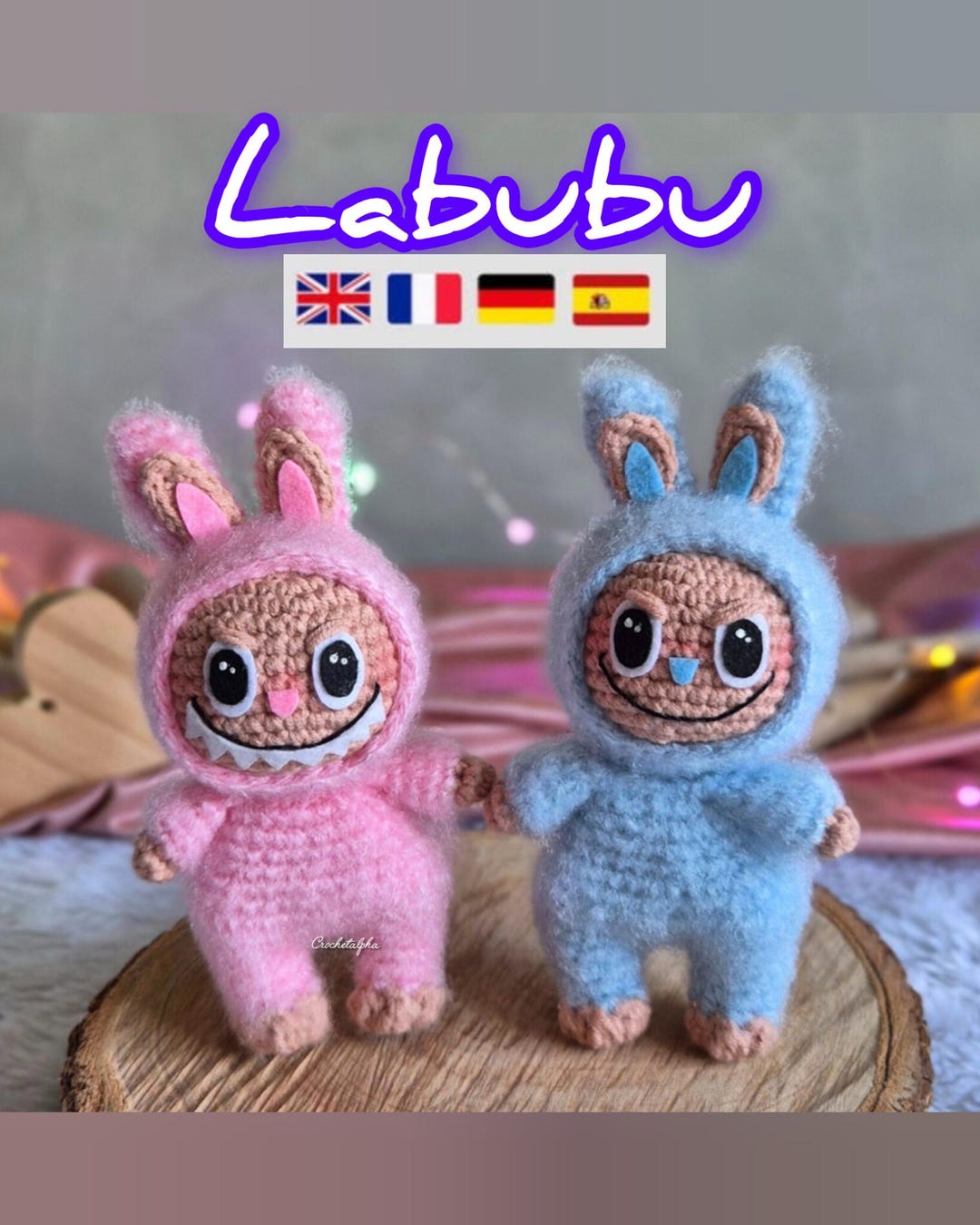 Labubu Crochet Pattern PDF | Digital Amigurumi Tutorial | Multilingual ...