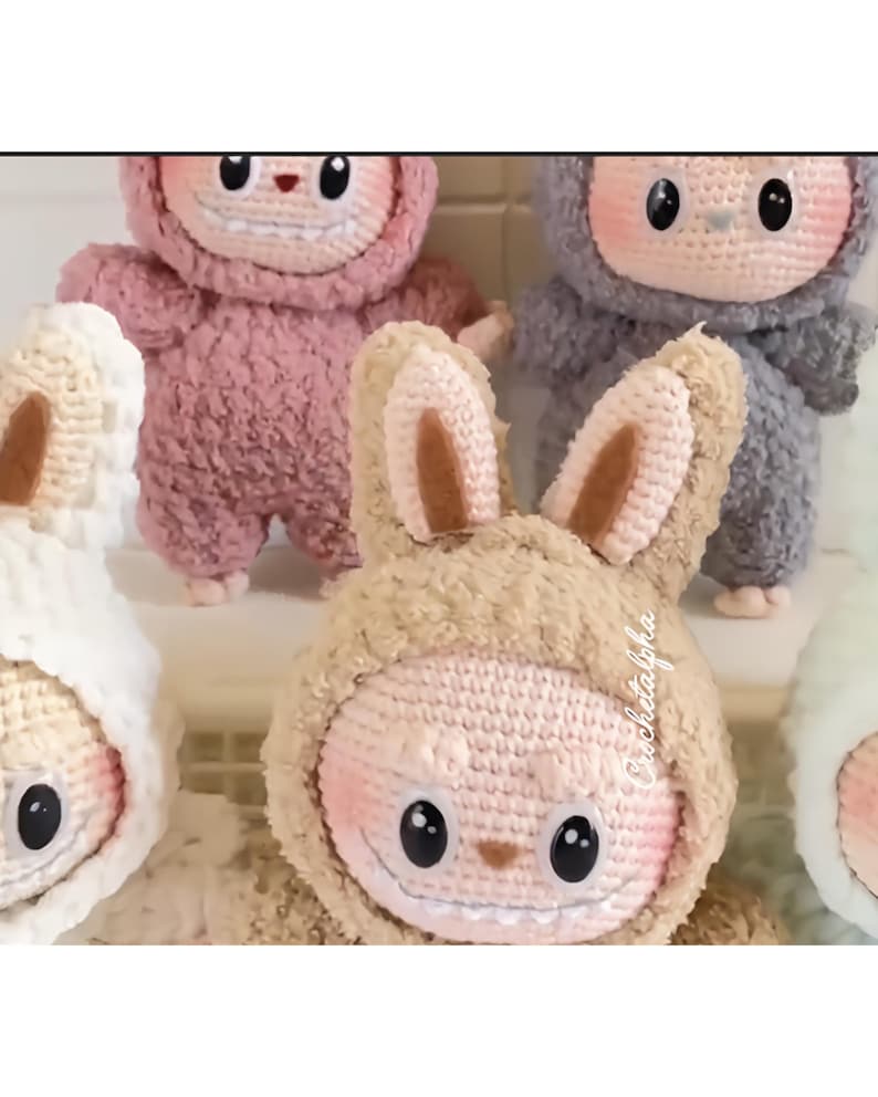 Labubu Inspired Bunny Crochet Pattern PDF | Cute Amigurumi Plush Toy ...