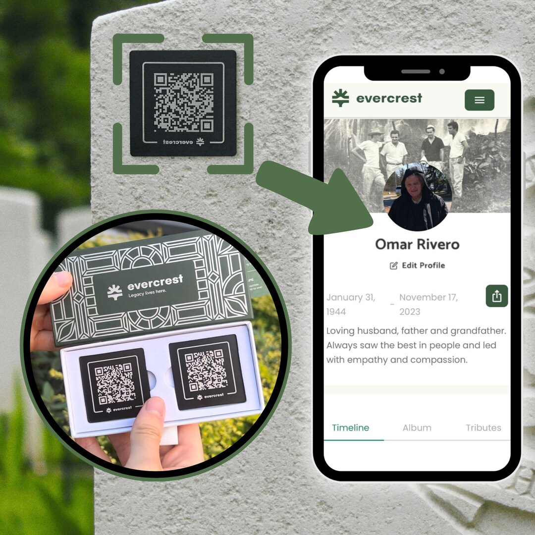 Free Digital Obituary QR Code Memorial Support Digital Profile Creation ...