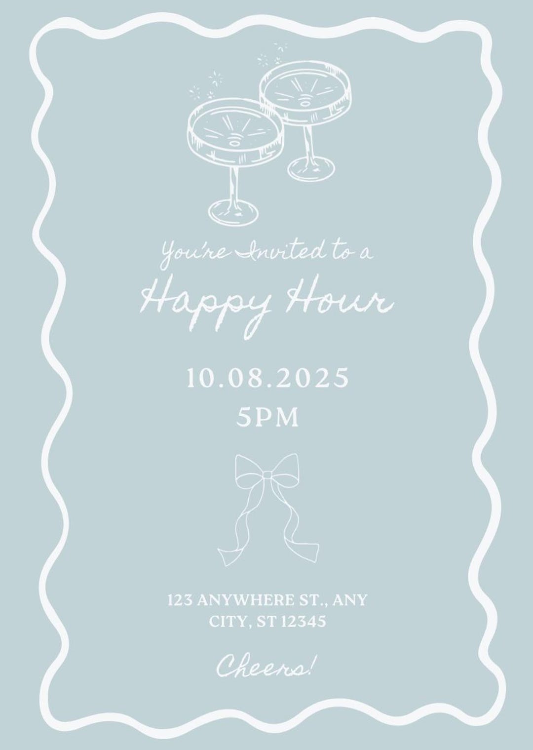Happy Hour Invite Template - Download and Edit - Etsy