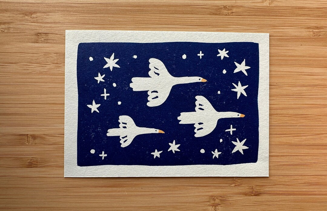 Flying Home | Handprinted Linocut | Original Print - Etsy