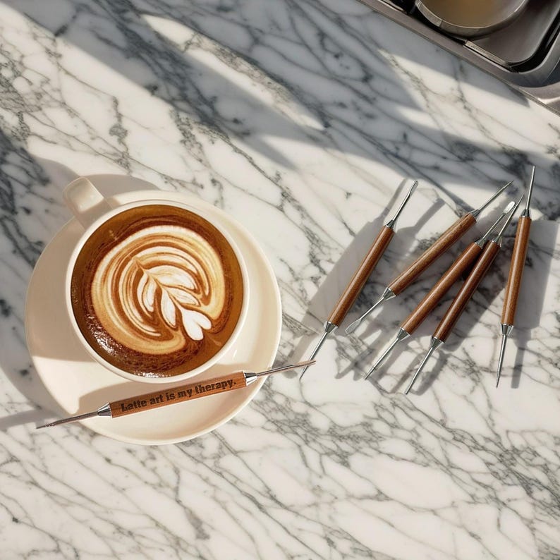 Rosewood Latte Art Pen,vintage Coffee Art Tool,custom Name Engraving ...