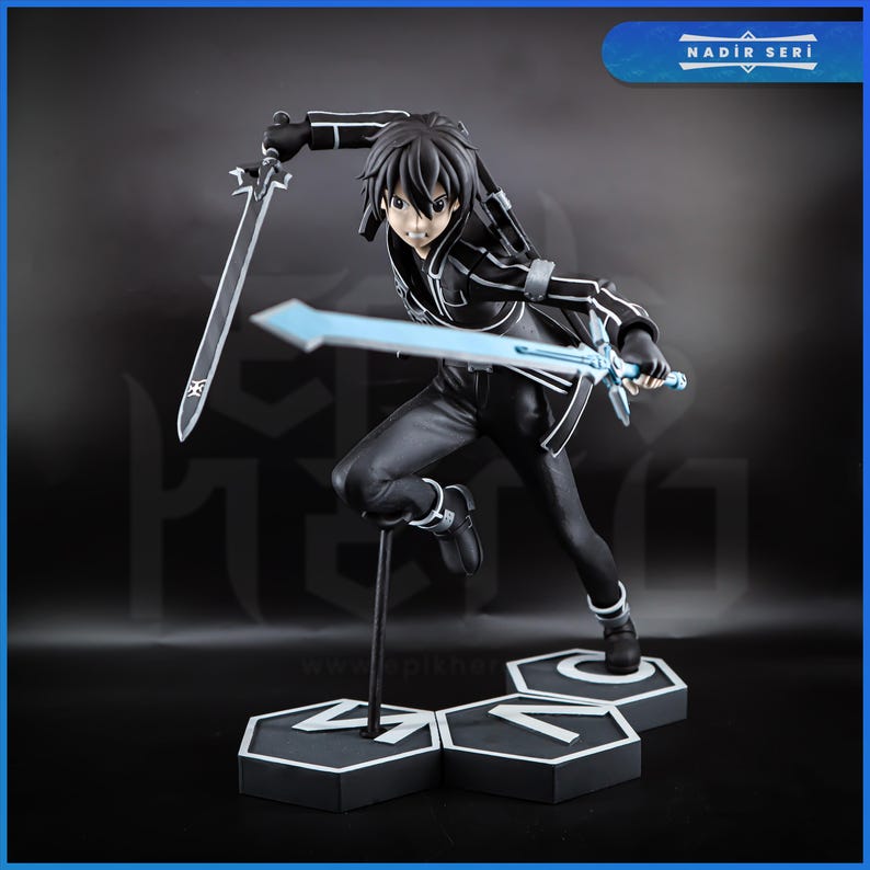 Sword Art Online Kirito Figure: 14K 3D Printed, Hand Painted SAO Statue ...