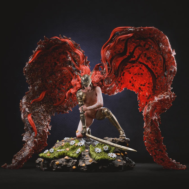 Malenia Figure V2: Elden Ring | 3D Printed Resin Statue, Hand-painted ...