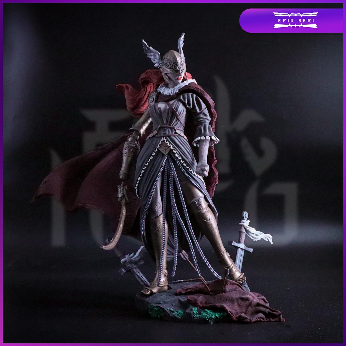 Malenia Figure: Elden Ring 14K 3D Printed Statue, Hand Painted - Etsy