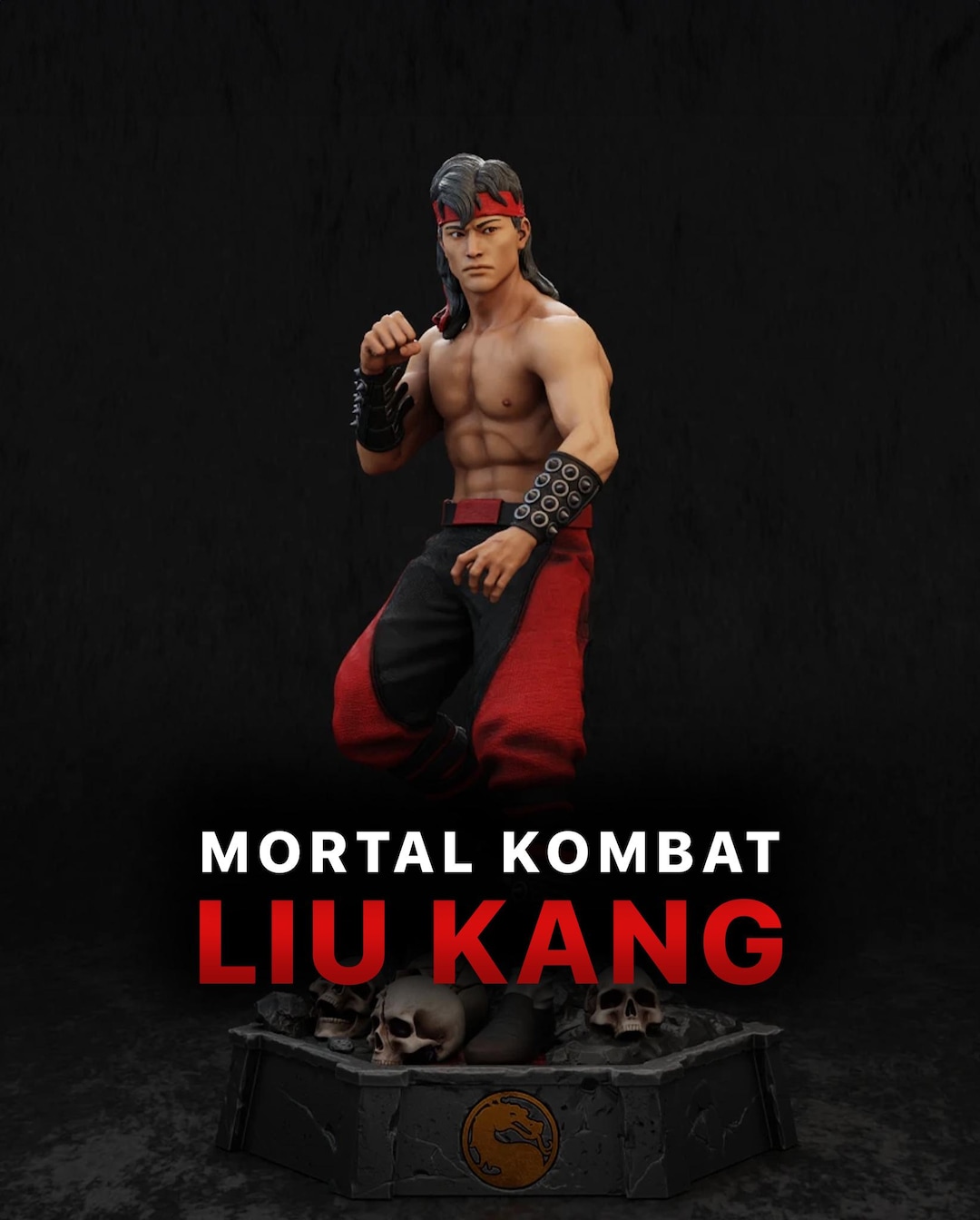 Liu Kang Figure: Mortal Kombat | 3D Printed Resin Statue, Hand-painted ...