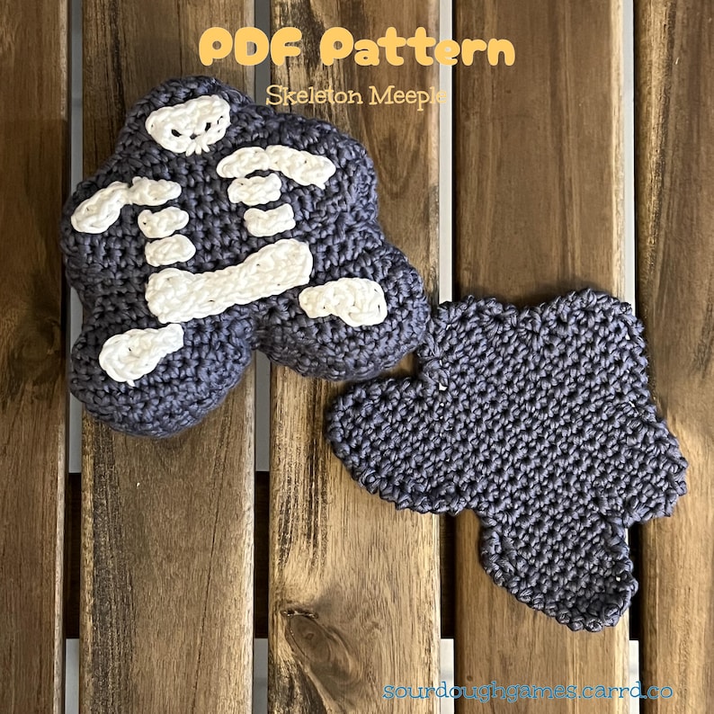 Skeleton Meeple Crochet Pattern, Board Game Amigurumi, Meeple Coaster ...