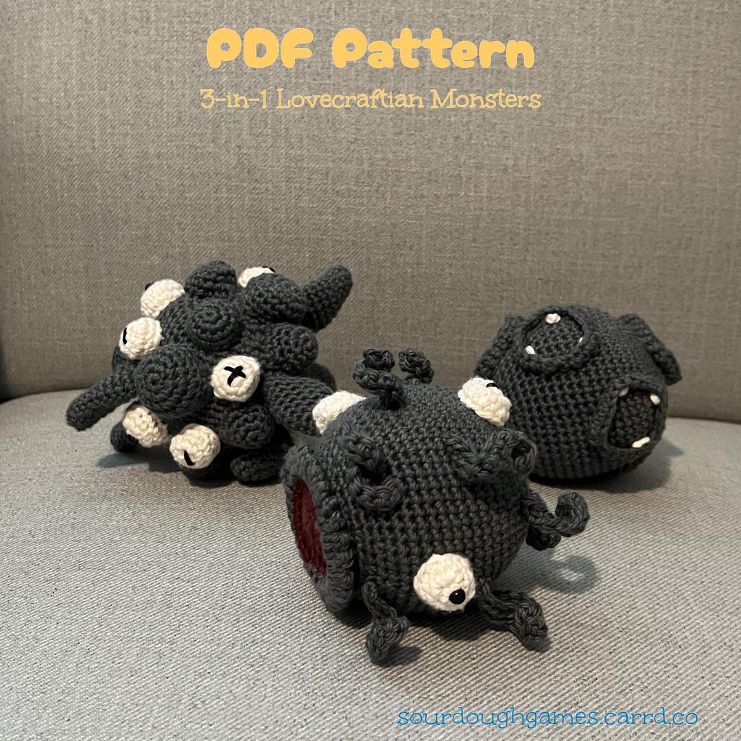 HP Lovecraft Crochet Pattern | Lovecraftian | Azathoth | Shoggoth | Yog ...