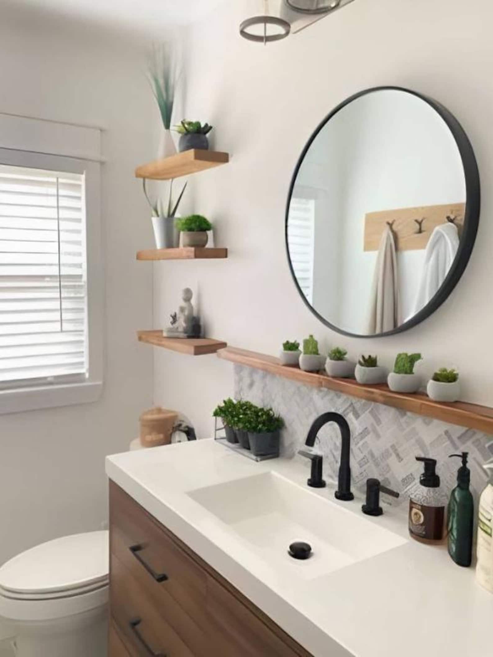 Wooden Floating Shelves - Living Room - Kitchen - Working Room ...