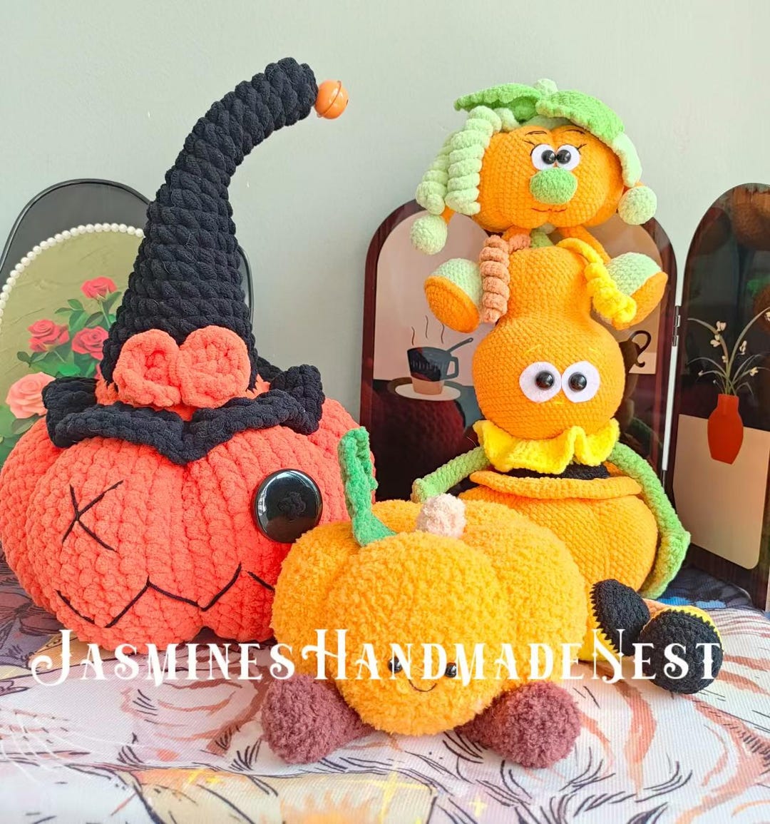 Cheeky Pumpkin Head – Halloween Crochet Plush - Etsy