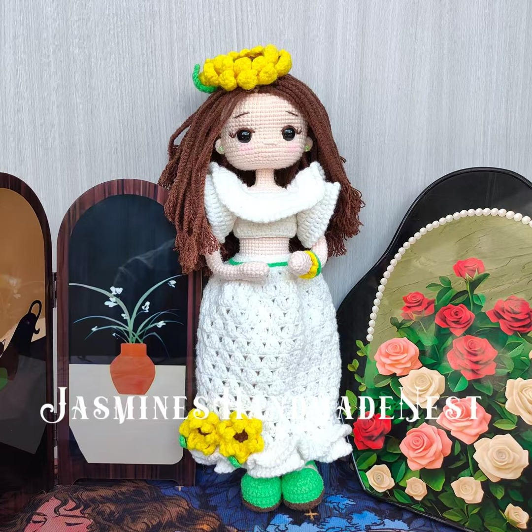 Sunflower Crochet Princess – Poseable Amigurumi Toy - Etsy