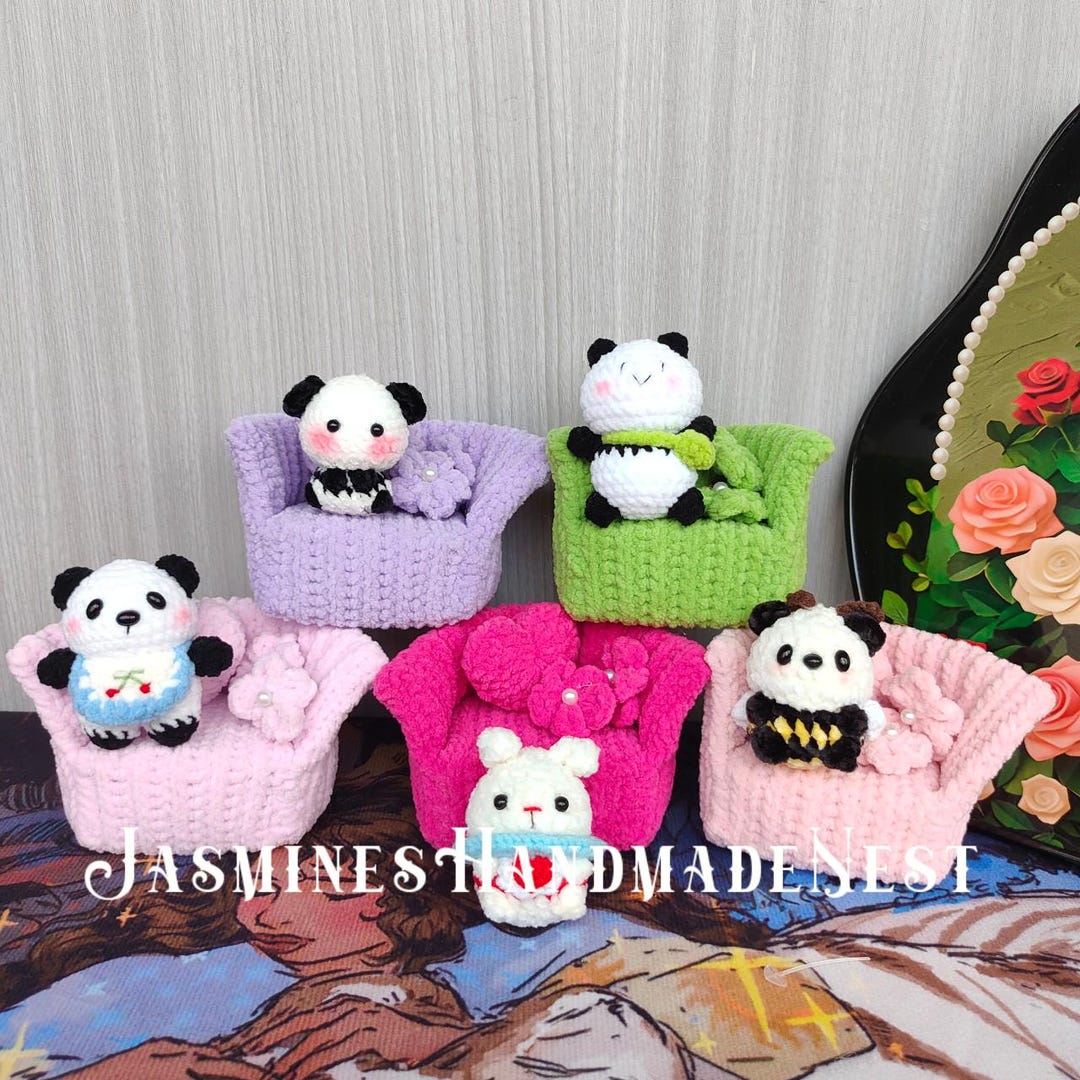 Hand-crocheted Mini Sofa Toy – Amigurumi Furniture for Dolls, Plushies ...