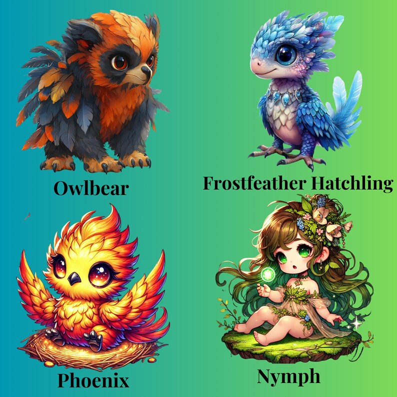 Baby Beasts Deities Clipart PNG Sublimation Greek Gods Goddess Medusa ...