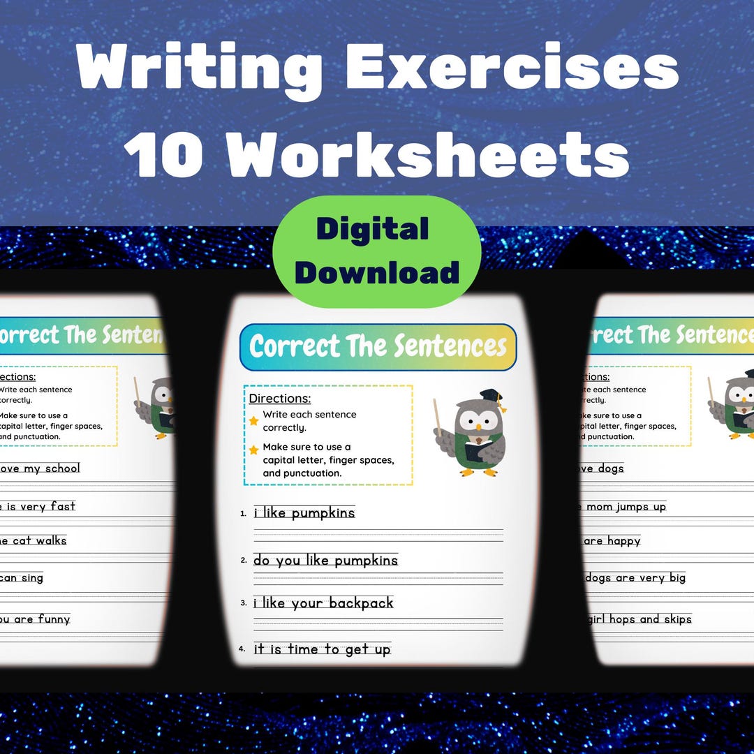 Writing Exercises for Kids, Worksheets for Handwriting Improvement ...