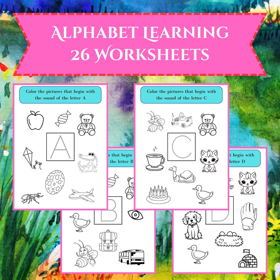 Alphabet Worksheets for Tracing and Coloring, Printable Preschool ...