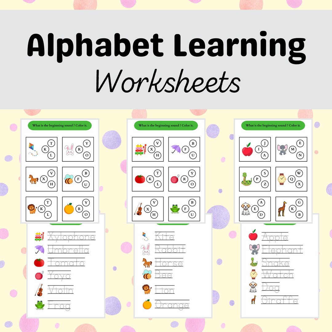 Alphabet Learning Kit - Digital Preschool Worksheets for Phonics & Fun ...