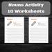 Noun Worksheets: Early Learning, Grammar Practice (PDF) - Etsy