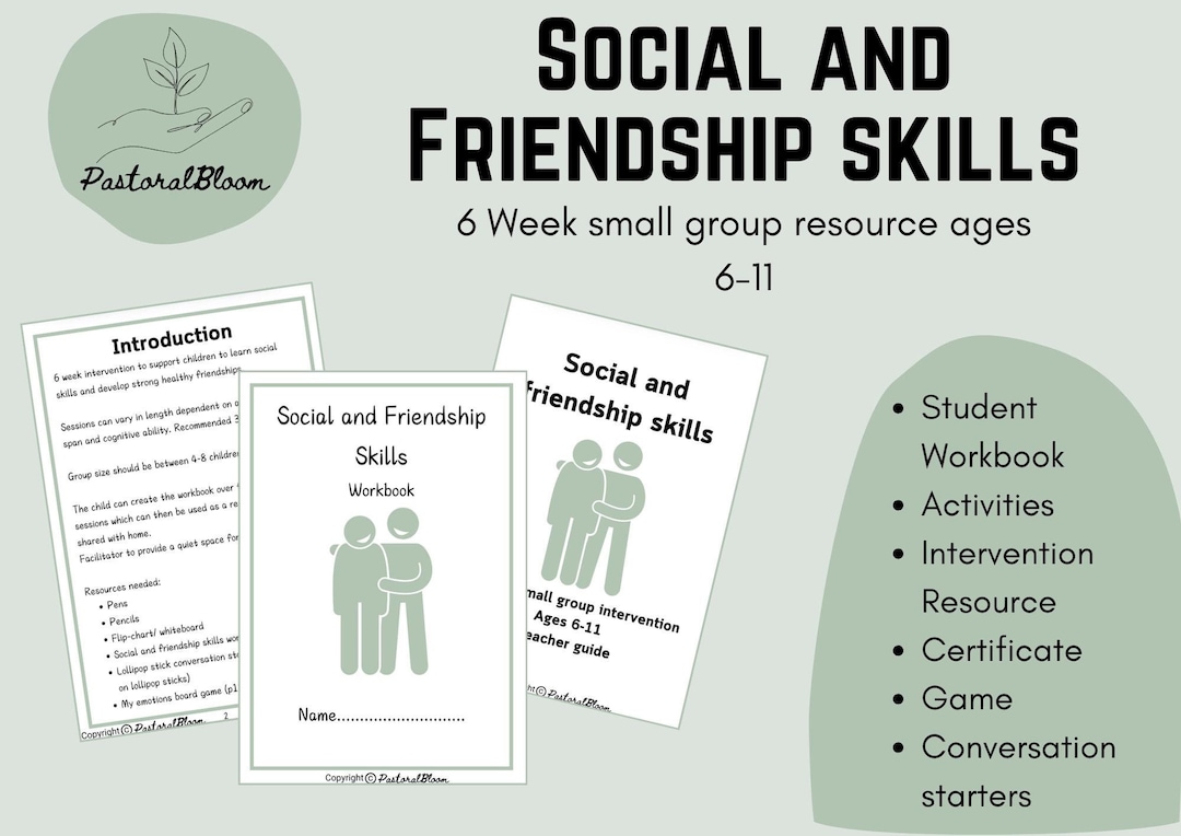 Social and Friendship Skills Group Intervention Student Workbook and ...