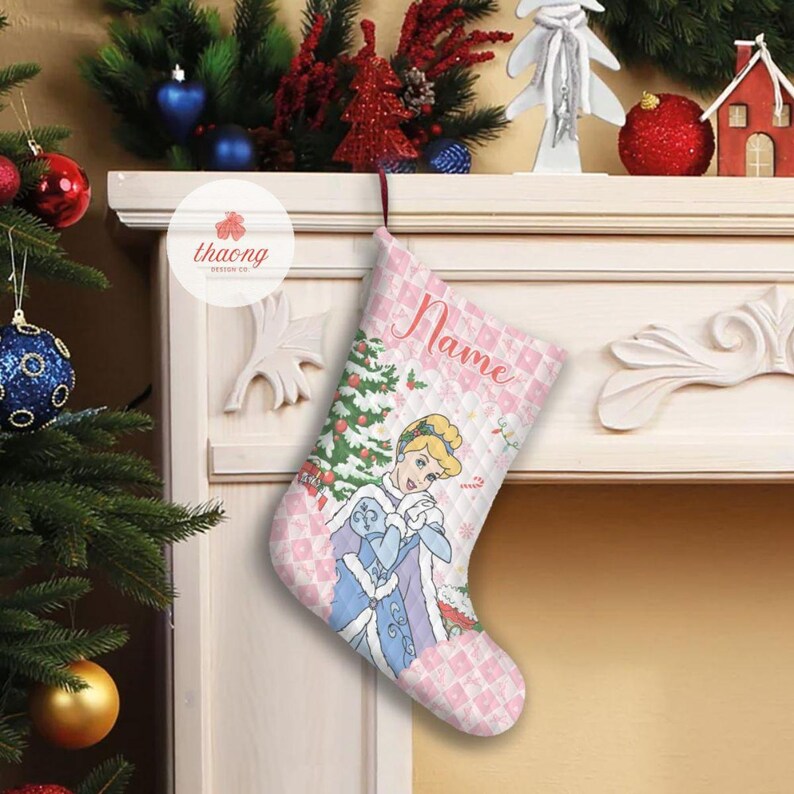 Multi-character Disney Princess Christmas Stockings, Custom Cinderella ...