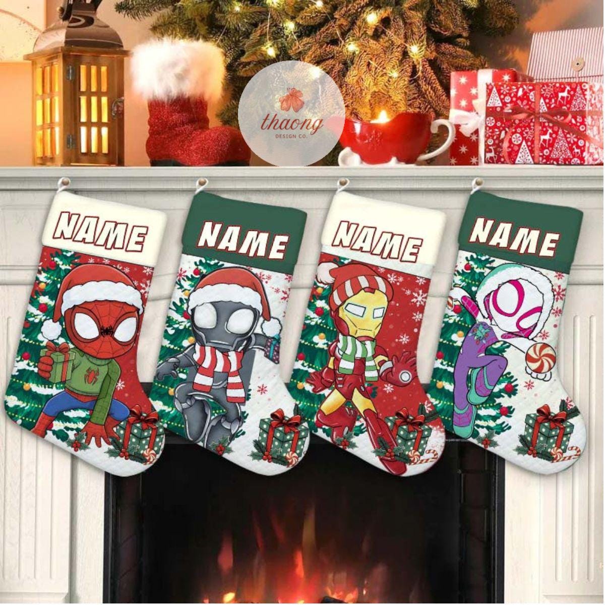 Multi-character Spidey & His Friends Disney Christmas Stockings, Custom ...