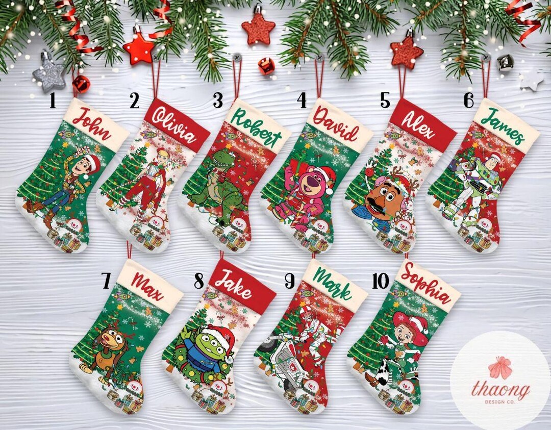 Multi-character Toy Story Disney Christmas Stockings, Woody Buzz ...