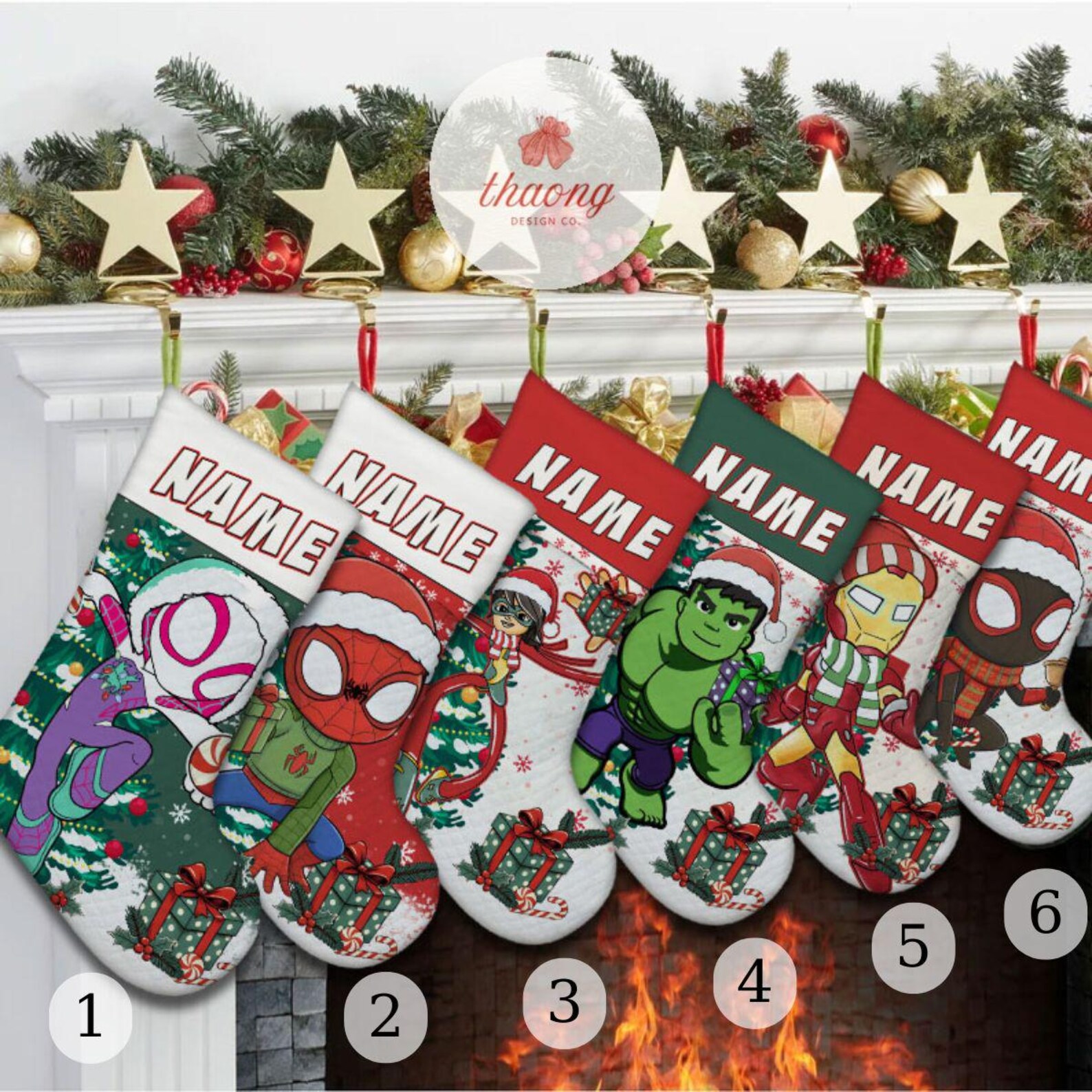 Multi-character Spidey & His Friends Disney Christmas Stockings, Custom ...