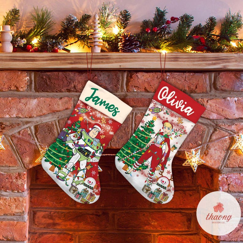 Multi-character Toy Story Disney Christmas Stockings, Woody Buzz ...