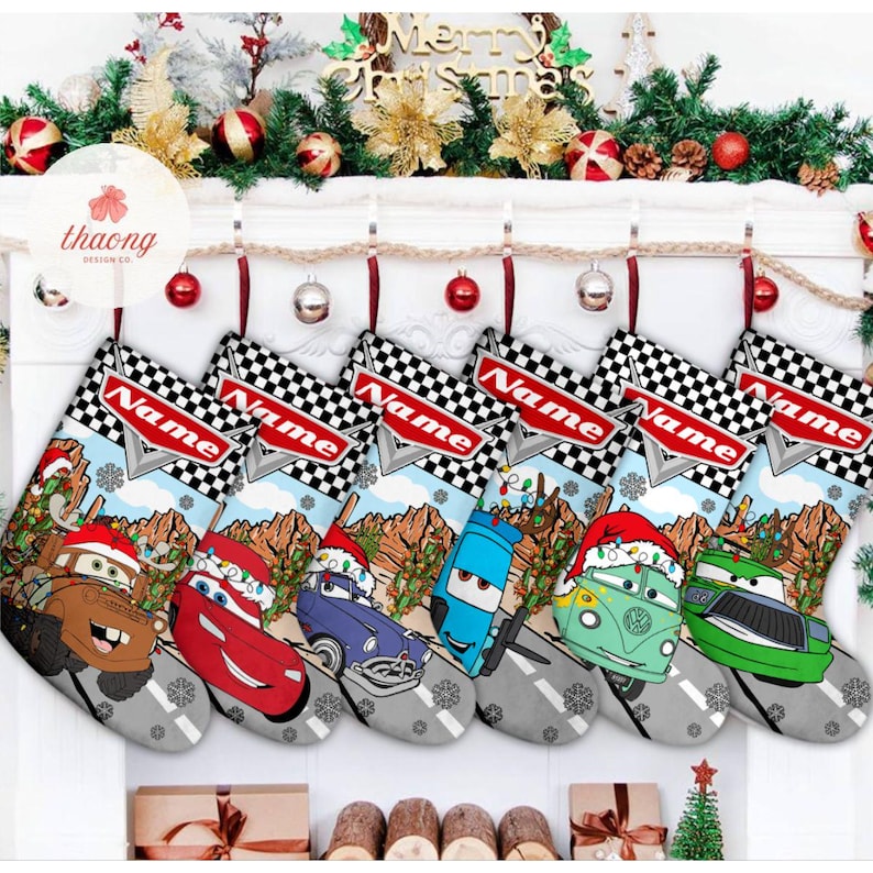 Multi-character Disney Cars Christmas Stockings, Custom Disney ...