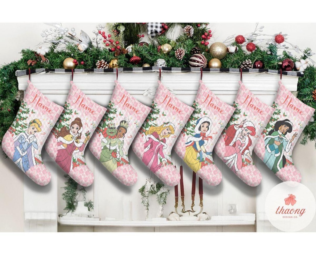 Multi-character Disney Princess Christmas Stockings, Custom Cinderella ...
