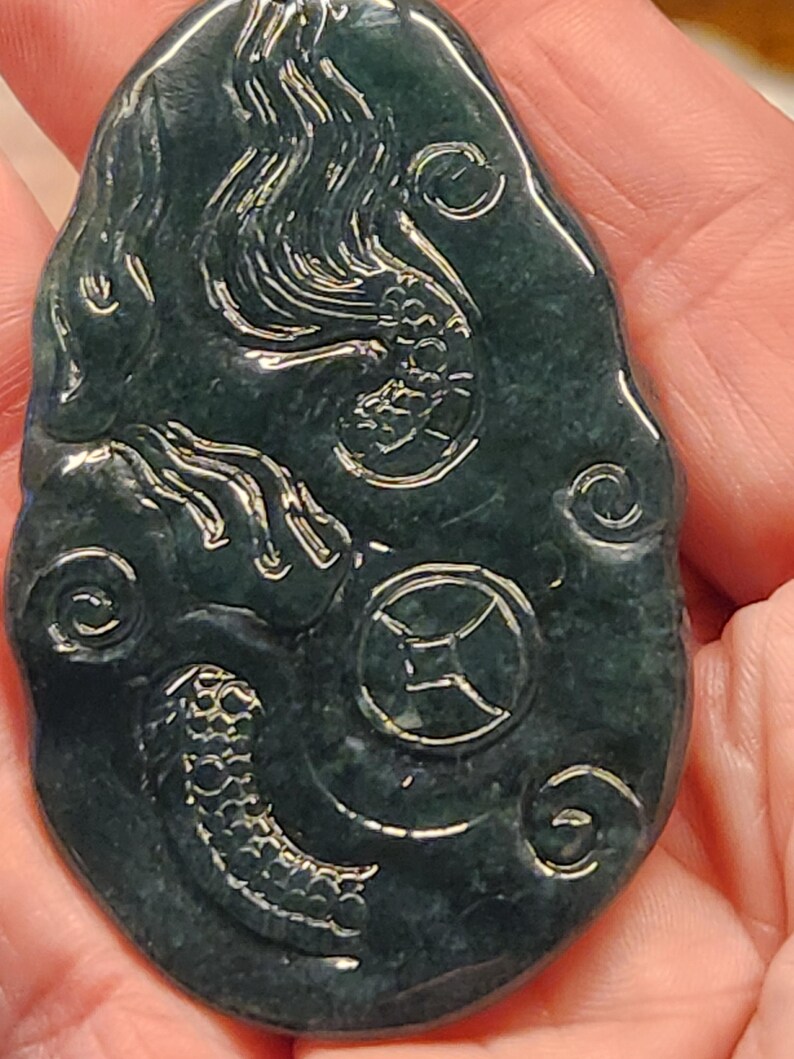 Certified Hand-carved Jadeite Dragon Pendant - Etsy