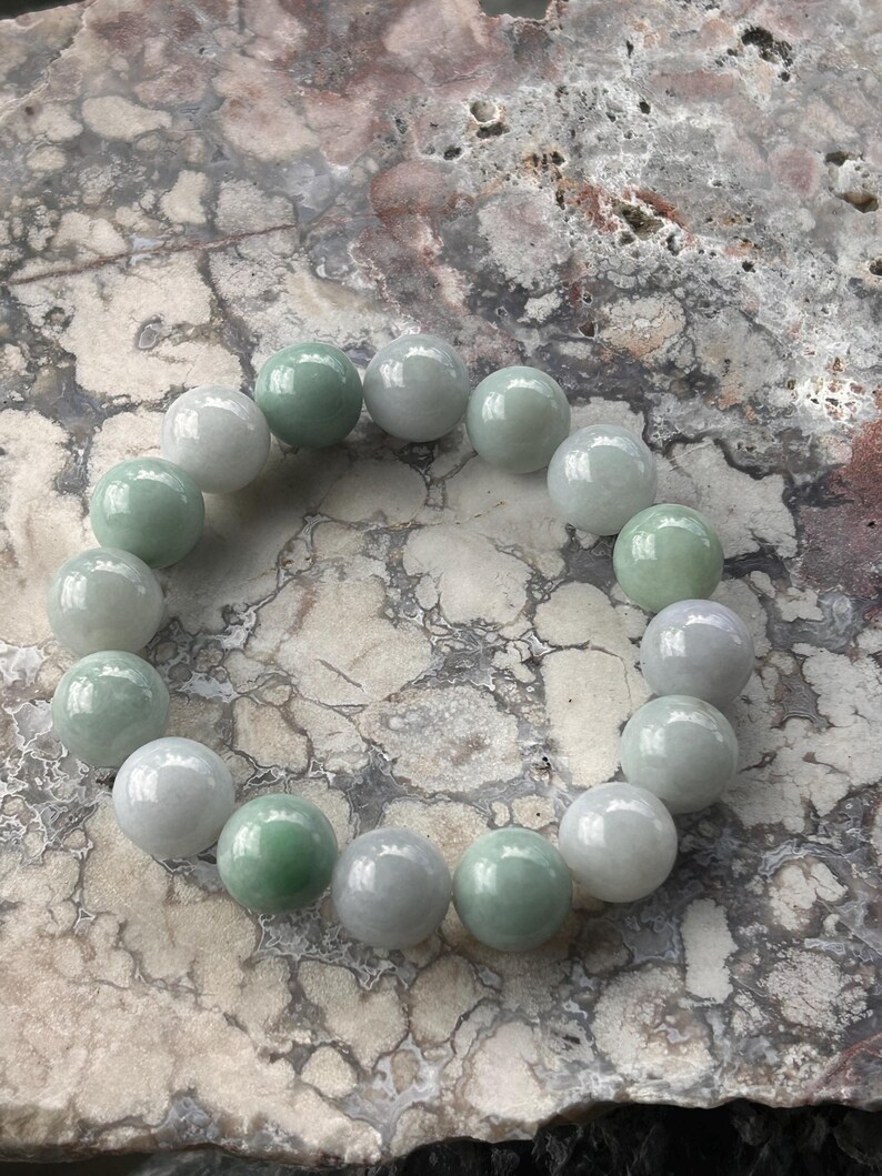 Burmese Jadeite Bead Bracelet | 14 Mm - Etsy