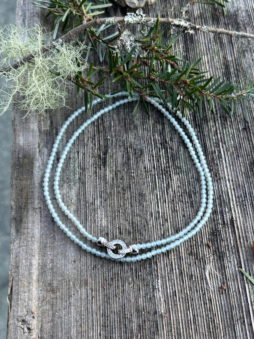 Ice Blue Jadeite Necklace | 3mm - Etsy