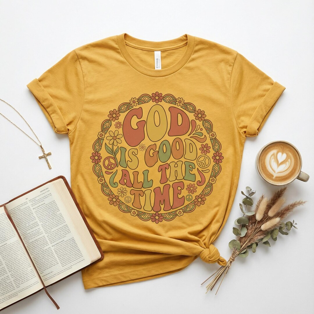 Christian Groovy PNG, God is Good All the Time Sublimation, Retro Faith ...