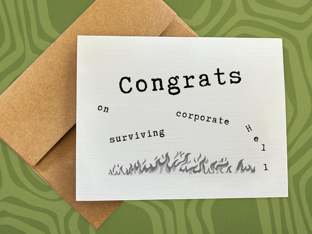 Coworker Goodbye Gift / Congrats on Surviving Corporate Hell / Office ...