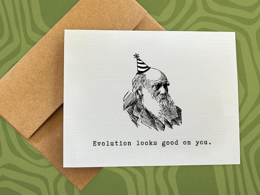 Birthday Card / Evolution Looks Good on You / Nerdy Birthday Card ...