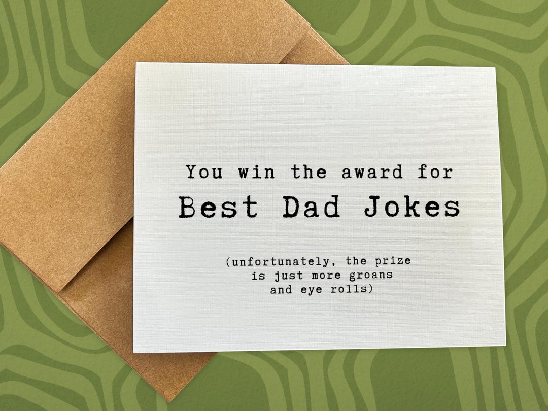 Funny Father's Day Card / You Win the Award for Best Dad Jokes / Dad's ...