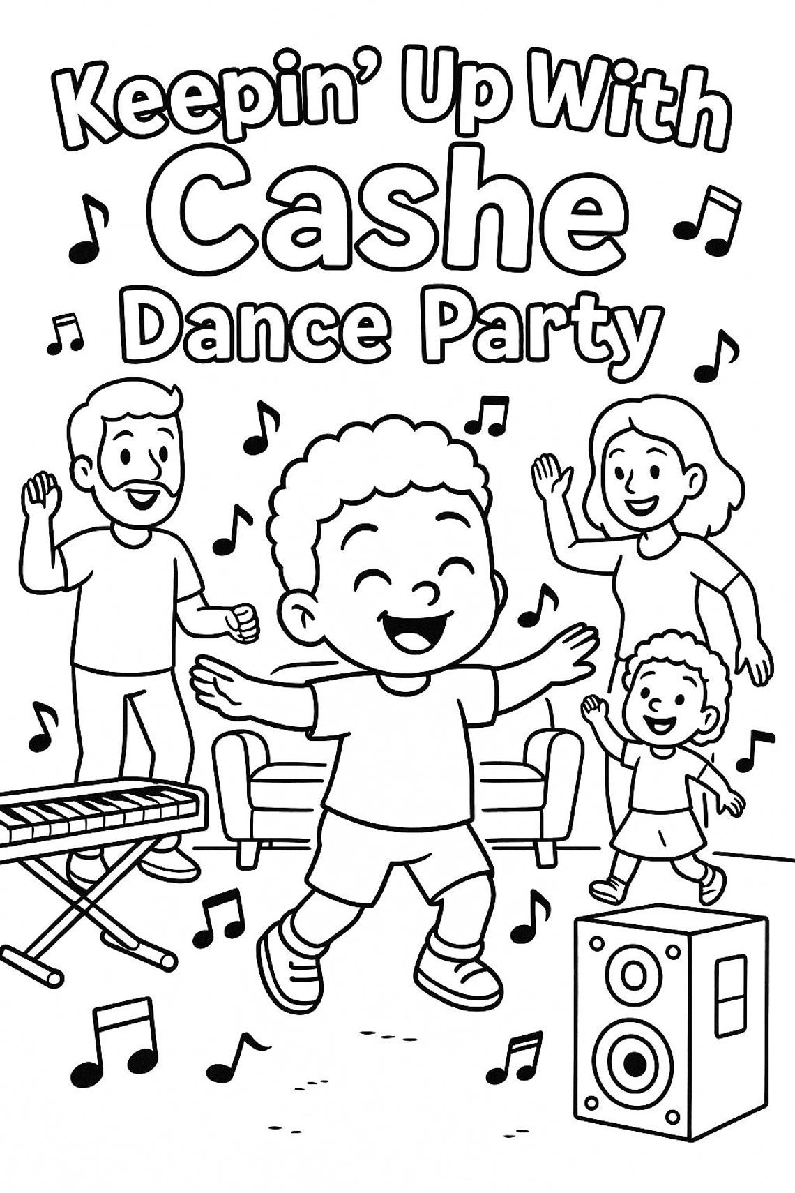 Cashe Dance Party Coloring Pages: Fun Activity Sheets (download) - Etsy