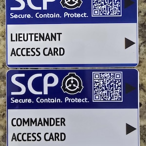 SCP Foundation Keycards - Etsy