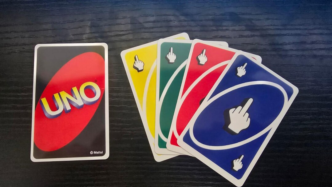 UNO Reverse Middle Finger Plastic PVC Cards Double Sided - Etsy