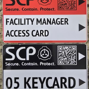 SCP Foundation Keycards - Etsy