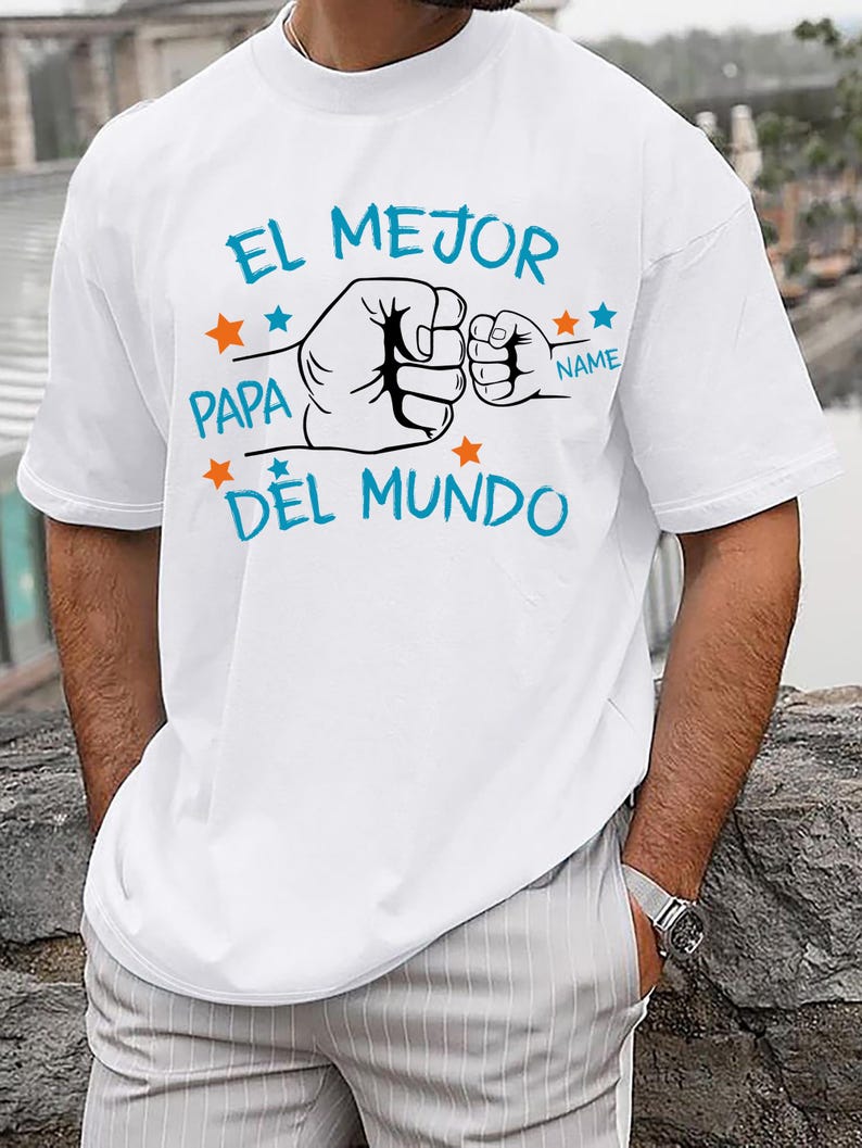 5 Personalized El Mejor Papa Del Mundo Fist Bump Bundle Png, Vintage ...